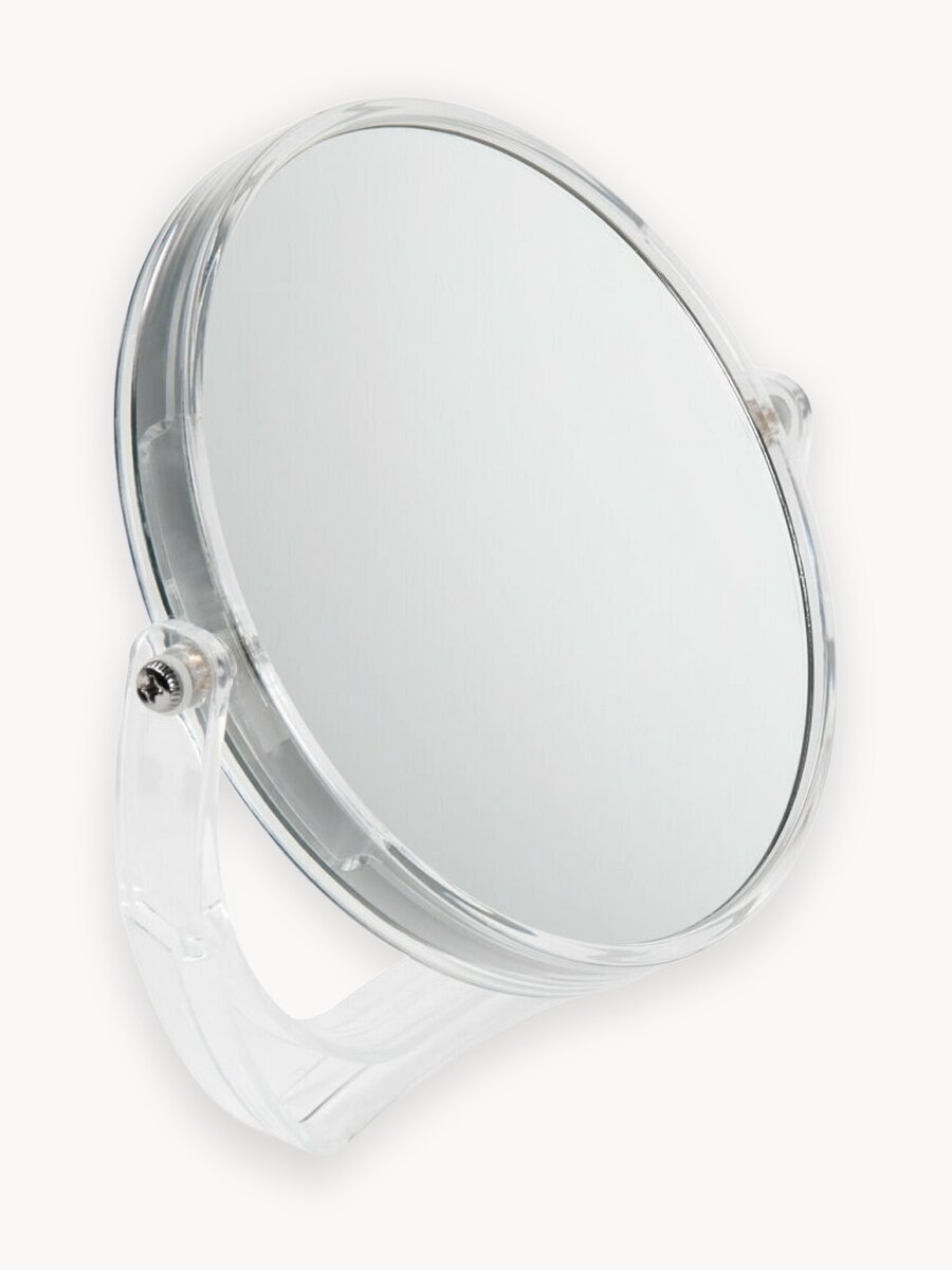 Зеркало настольное BRABIX, круглое, д.17см, двустороннее, с увеличением, прозрачная рамка, 607424