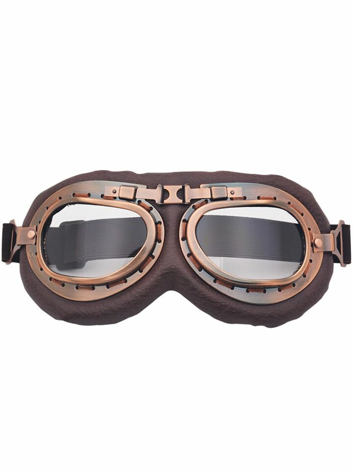Ретро мотоциклетные очки, серебристо-бронзовые, ветронепроницаемые