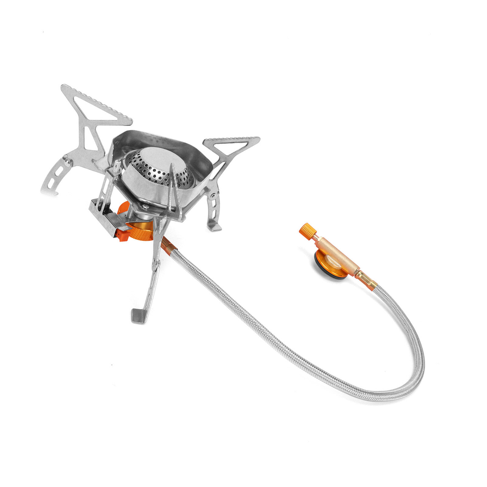 Мини-газовая плита портативная встроенная ветрозащитная печь для кемпинга во дворе и на открытом воздухе