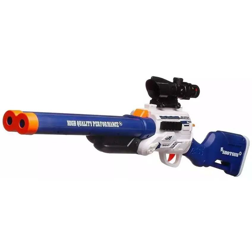 Ружье игрушечное КНР механическое двуствольное ружье с мягкими пулями и гильзами 95799 о/к