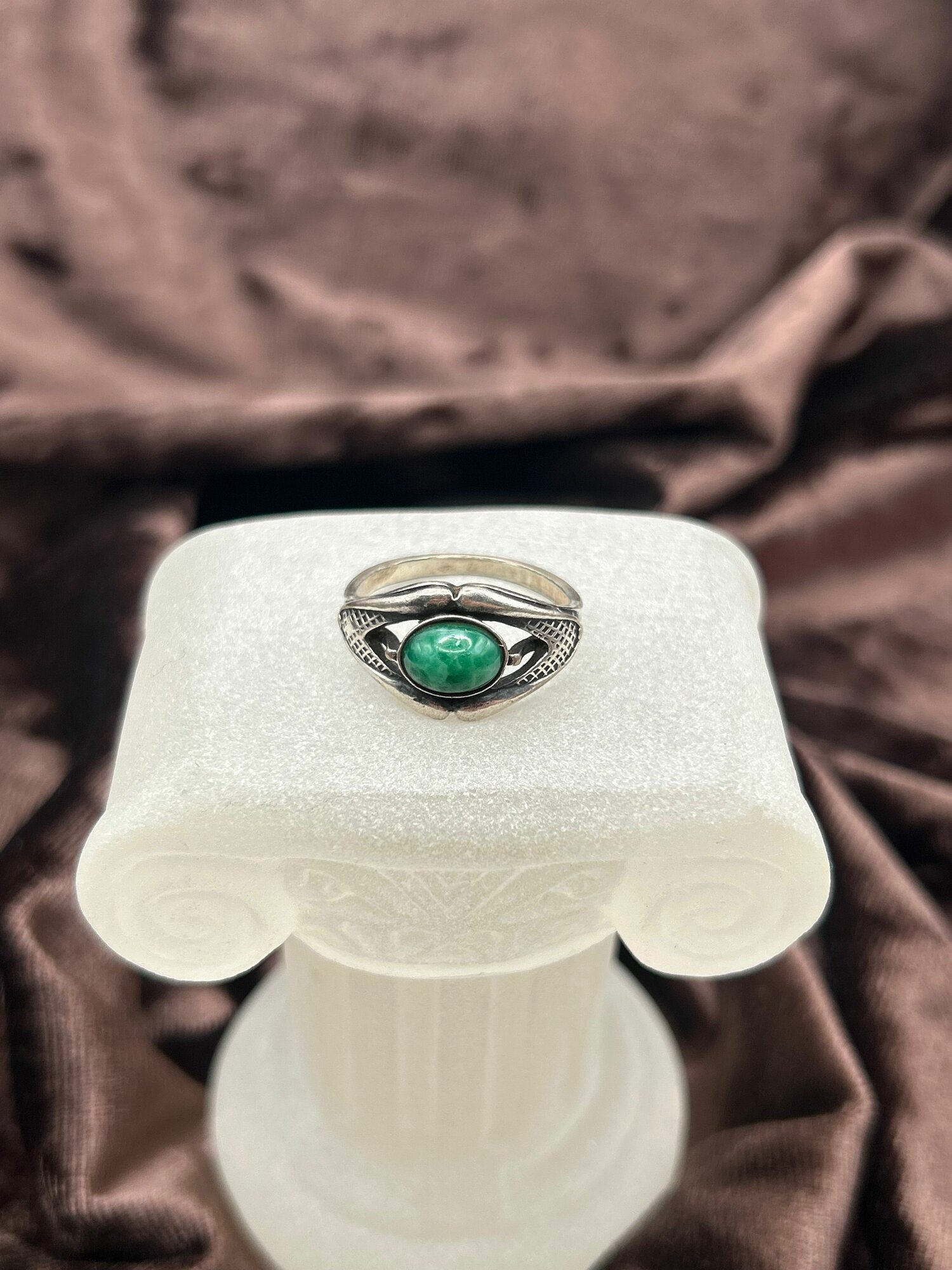 Винтажное кольцо, пекинское стекло, клеймо, размер 18,5