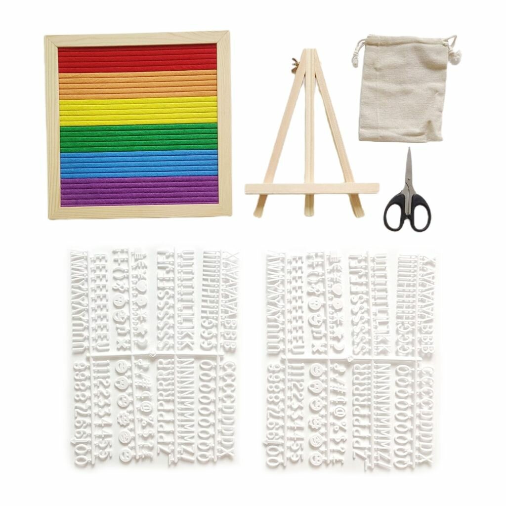 Доска для писем из фетра с буквами и цифрами, подставка мольберта, 9,8 x дюйма, сменная надпись декора свадебной вечеринки