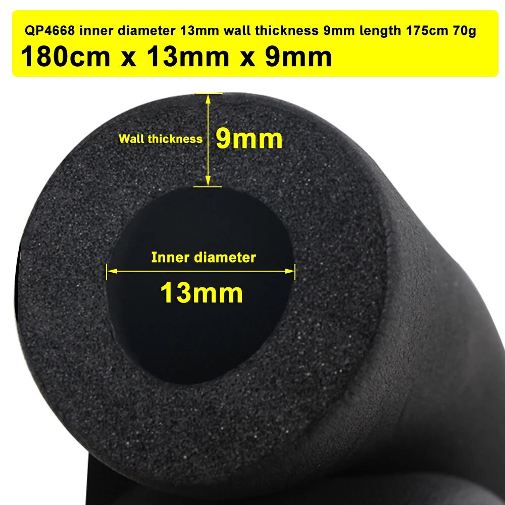 Черная изоляционная трубка AMY CAR NEW FORCE Rubber insulation pipe sleeve 1.8 м 1.8m x 13x9mm