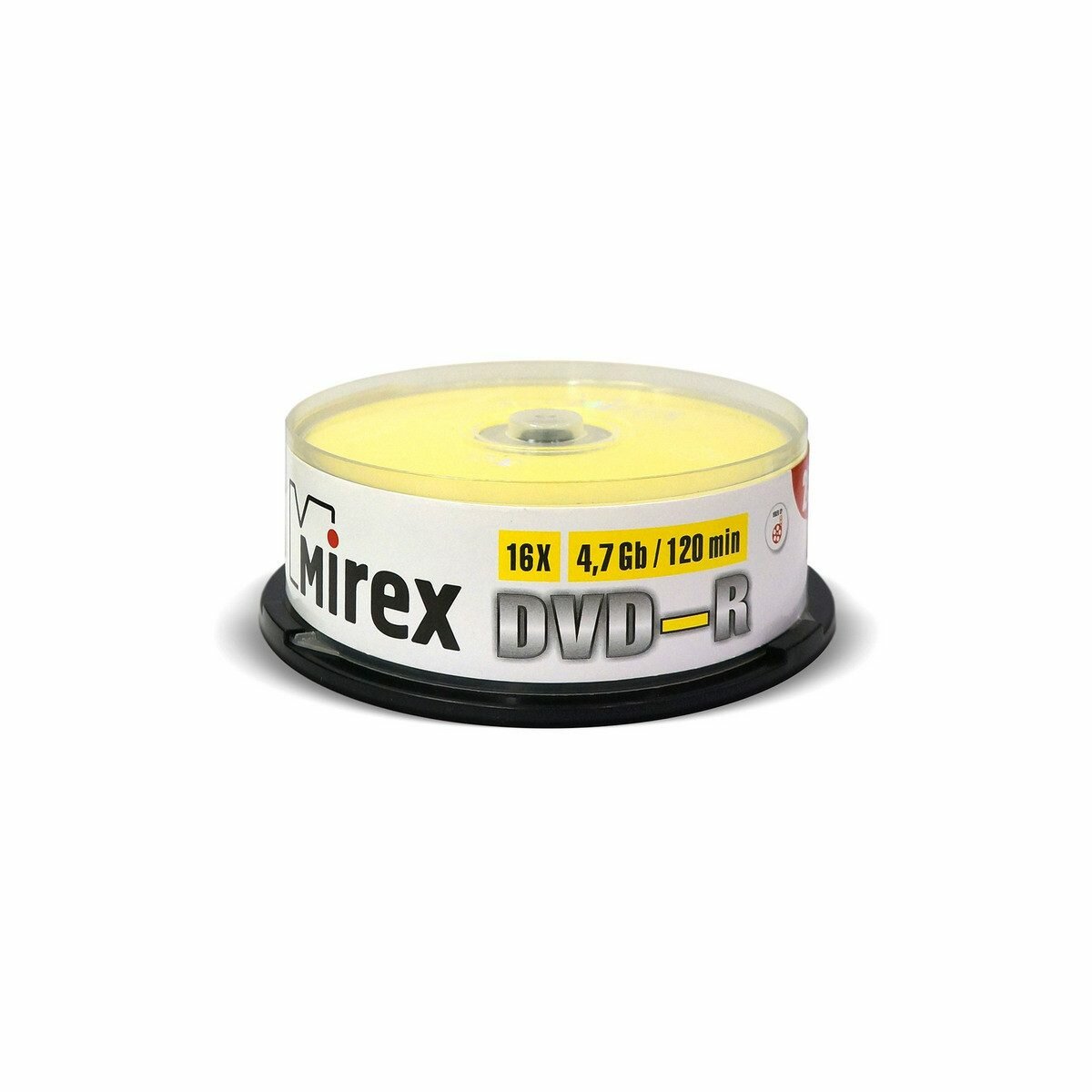 Оптический диск DVD-R Mirex 4.7Gb, 16x, cake box, 25шт. (UL130003A1M), 12 уп.