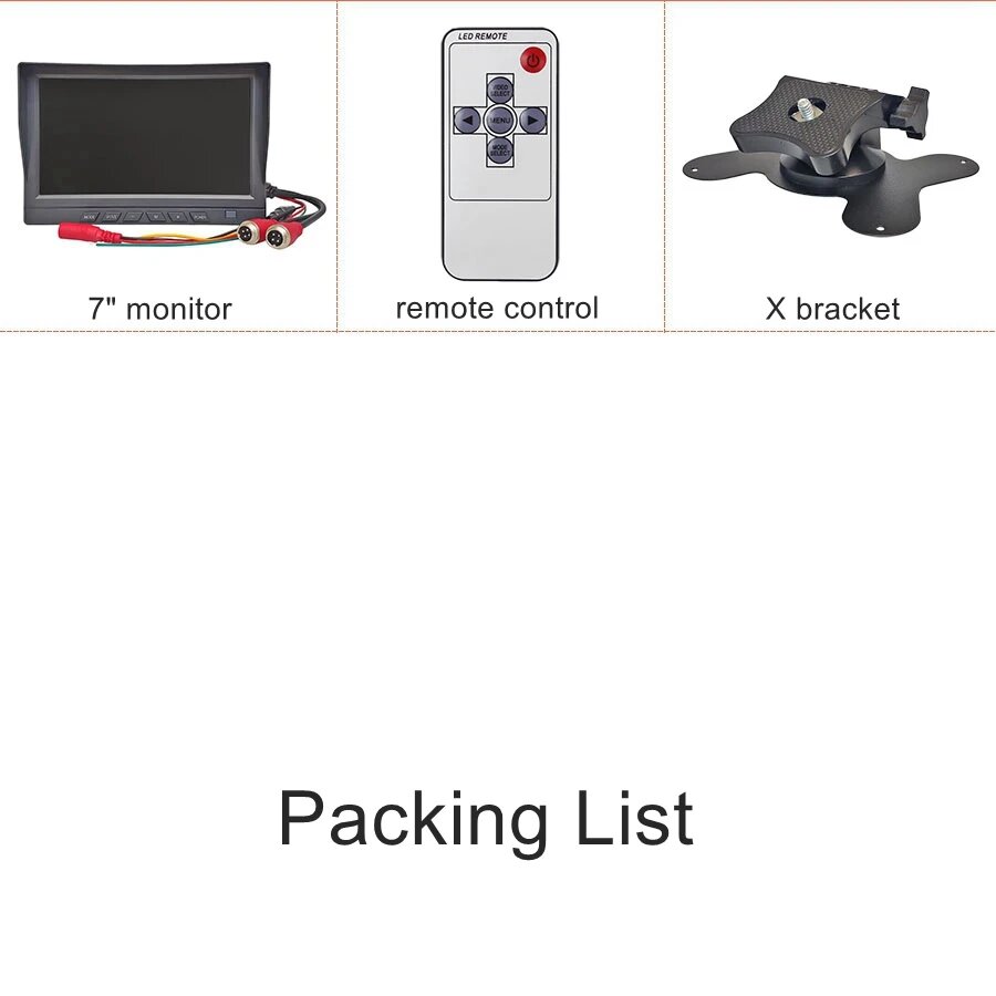 DIYKIT 1920x1080 7-дюймовый AHD IPS 2-канальный экран Автомобильный монитор заднего вида Водонепроницаемая резервная автомобильная камера Starlight AHD Запись видео, X bracket
