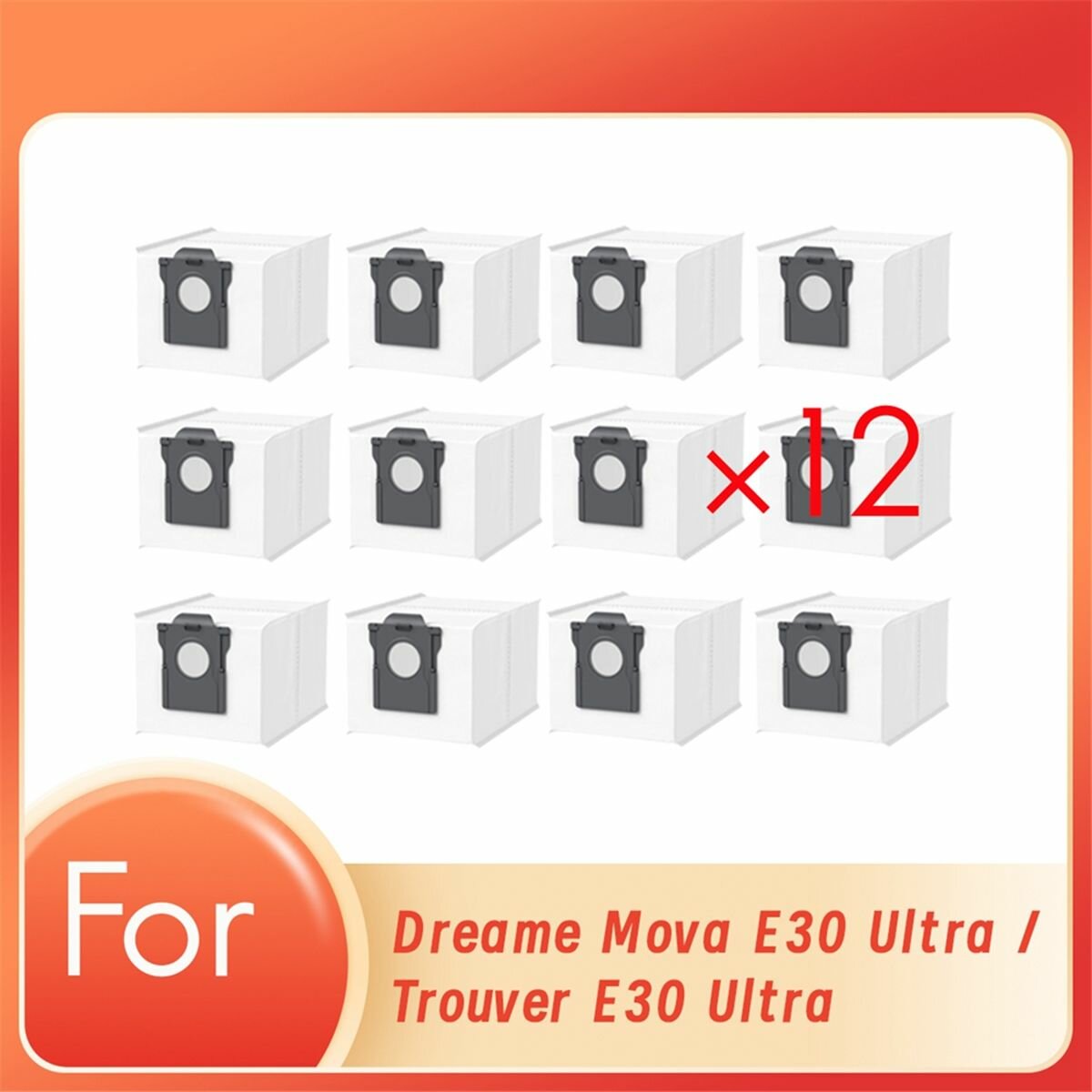 12 шт. пылесборников для Dreame Mova E30 Ultra / Trouver E30 Ultra Sweeper Accessories Созданы для долгой и надежной работы