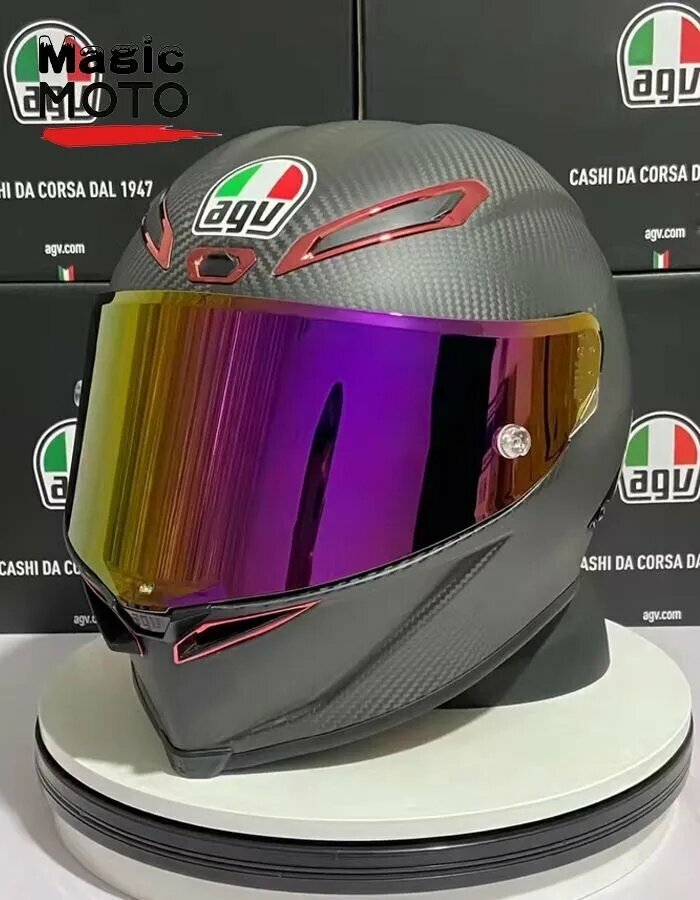 AGV Мотошлем, цвет: черный, красный, размер: XL