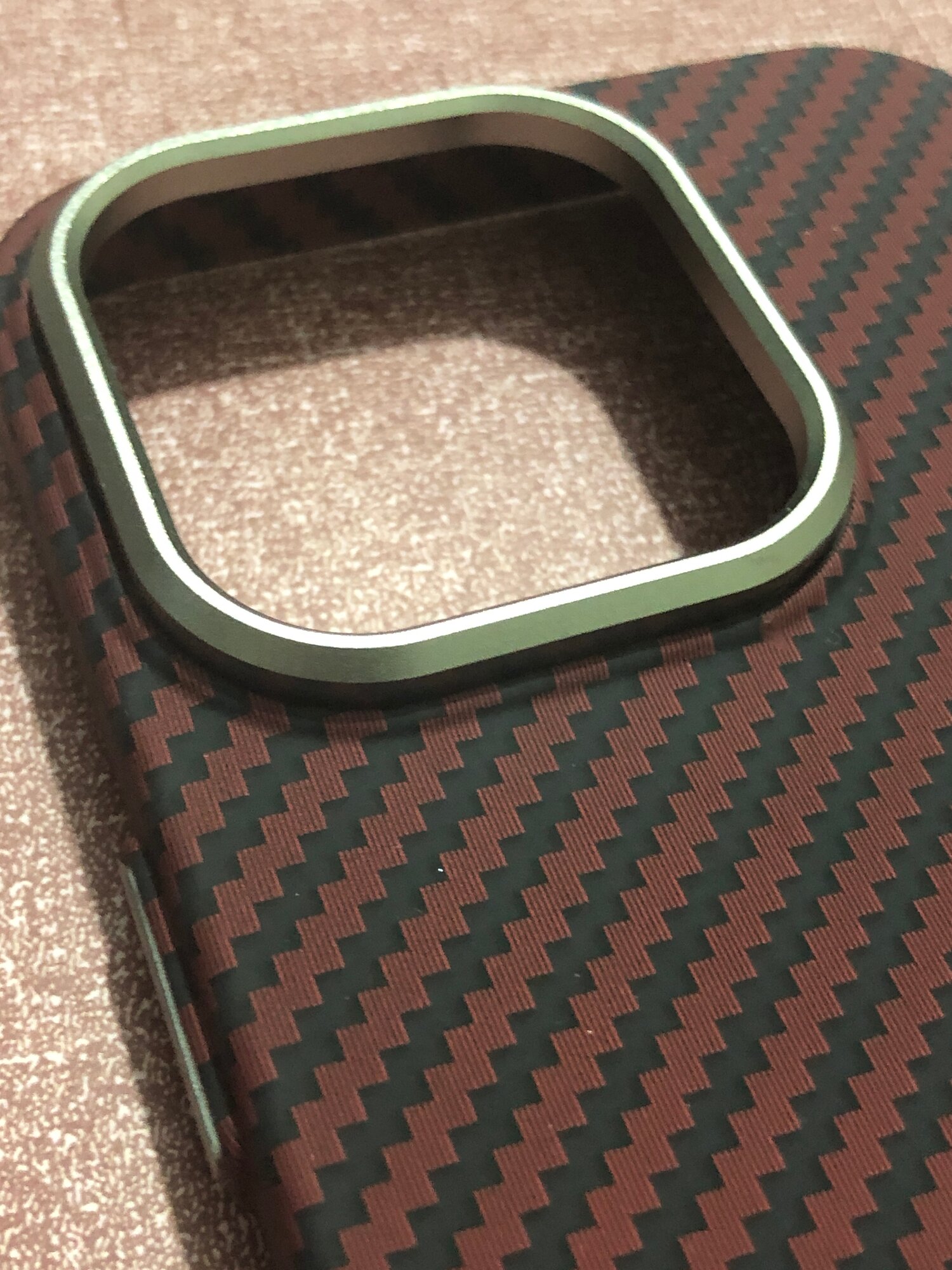 Чехол Luxo "О'Кейси", для iPhone 14 Pro, АБС, карбон, накладка, защита камеры