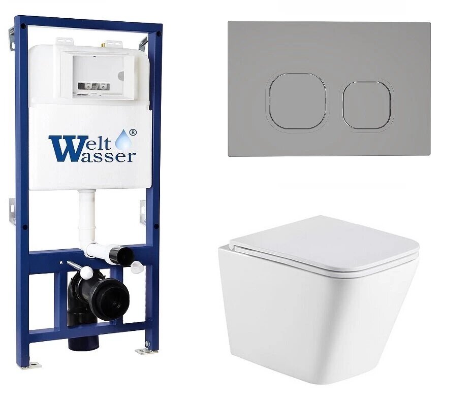 Комплект унитаза с инсталляцией Weltwasser bamberg 525 + gelbach 043 mt-wt cr 10000012803