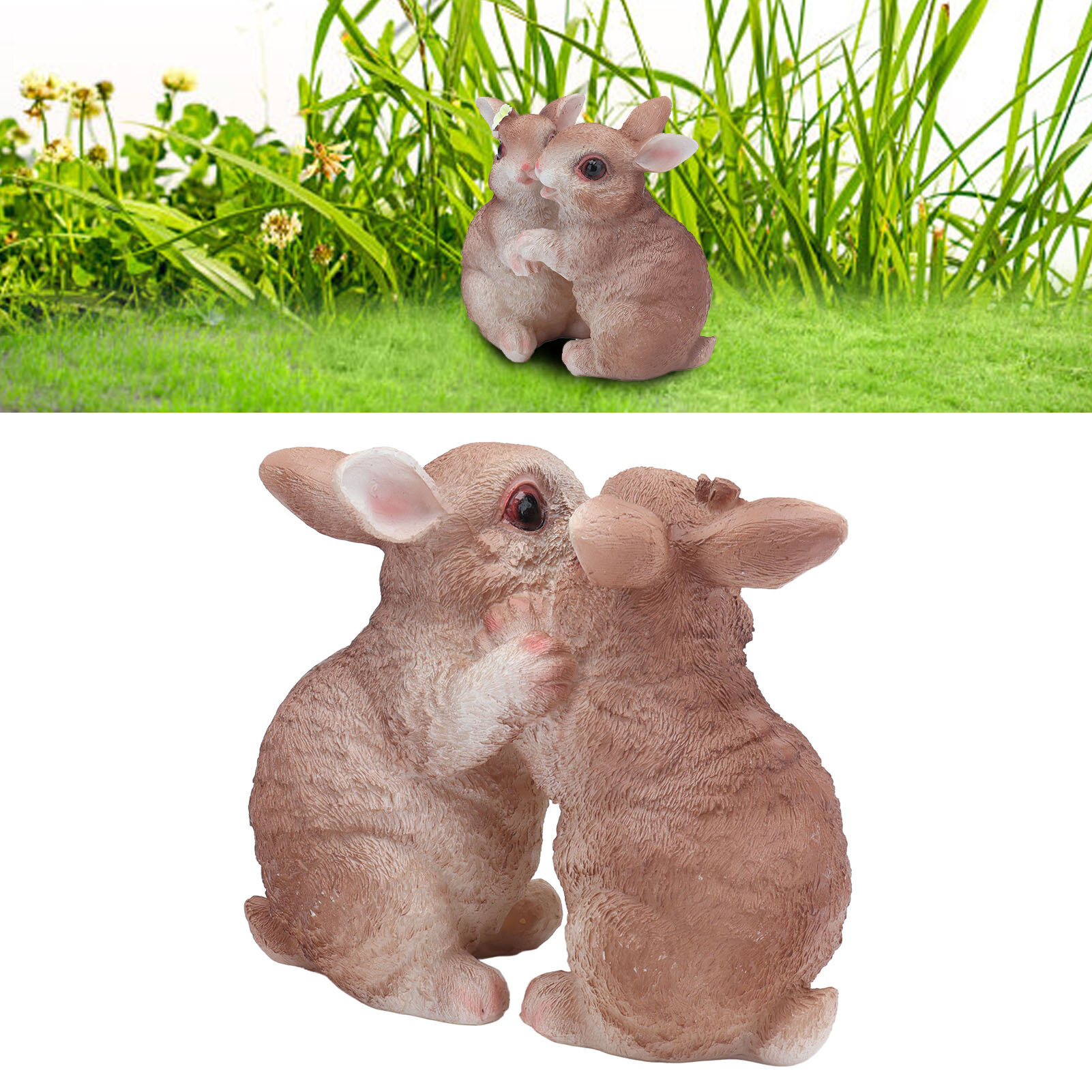 Садовые статуи кроликов, изделия из смолы, украшения, ландшафтный дизайн в горшках, скульптура, модели животных для газона и сада