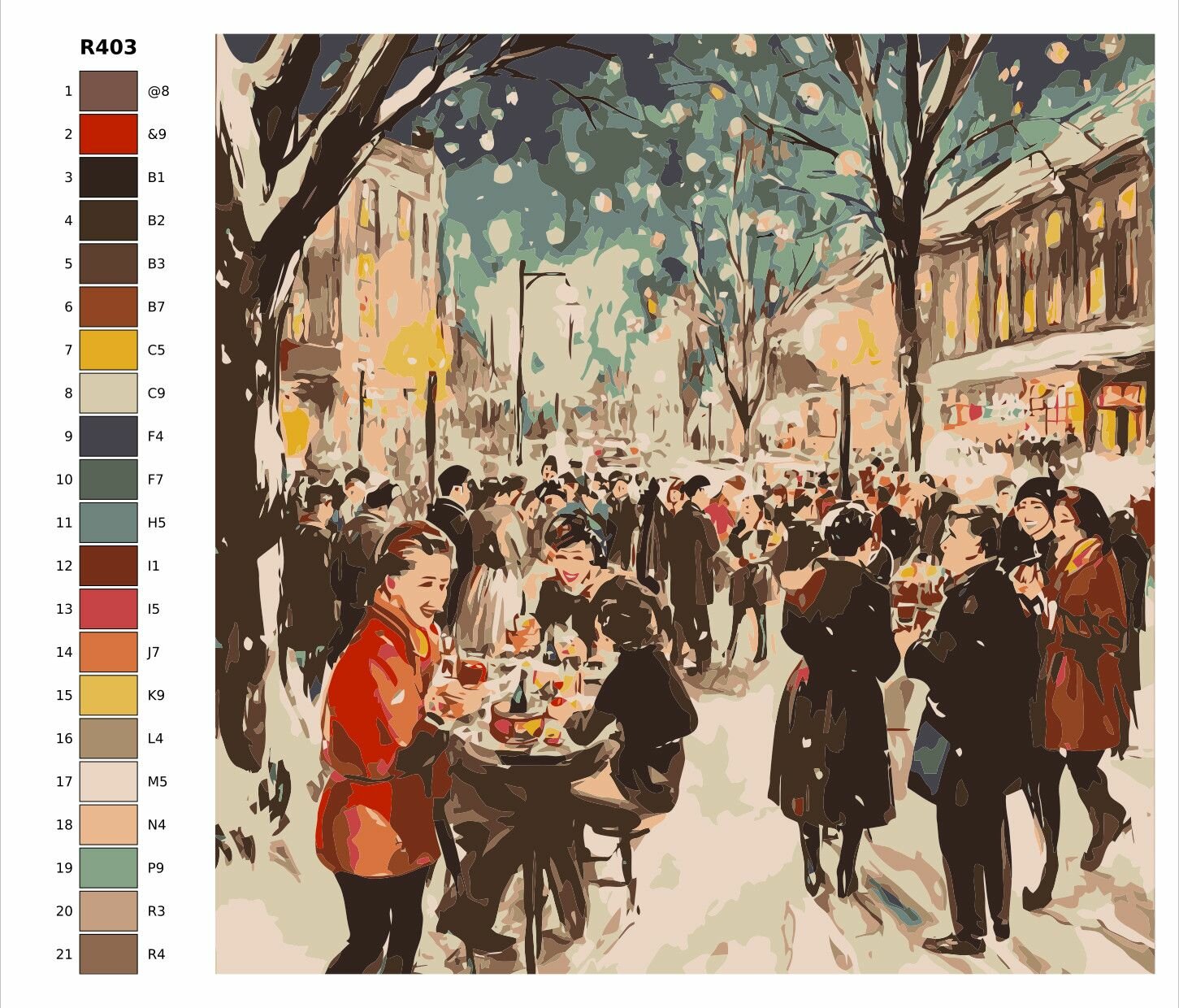 Картина по номерам R-403 "Праздник на площади в СССР" 40х40 см