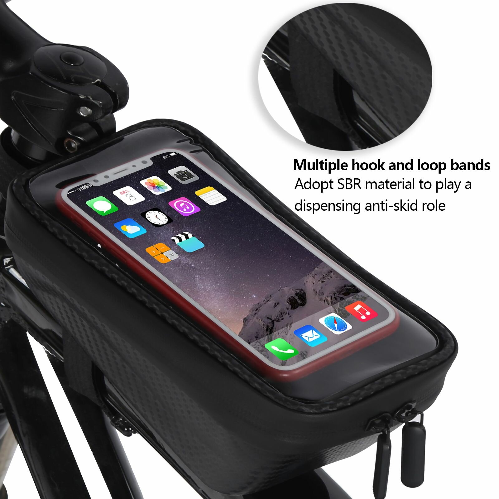 Жесткий чехол для мобильного телефона для велосипеда, многофункциональная сумка с сенсорным экраном на передней раме для горного велосипеда