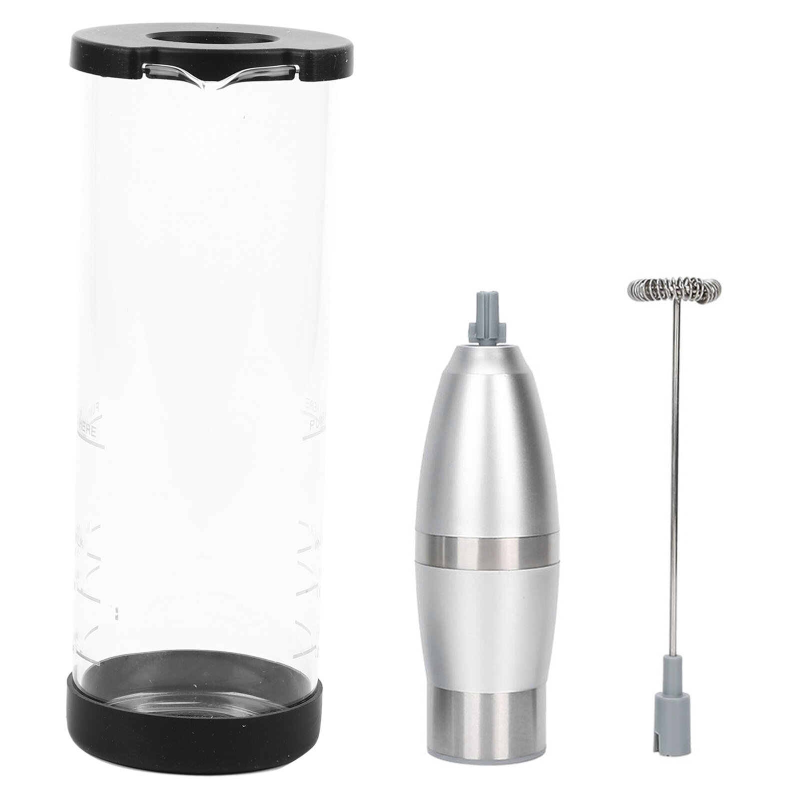 Stainless Steel Electric Milk Frother Egg Beater Automatic Glass Mixing Cup Kitchen Tool