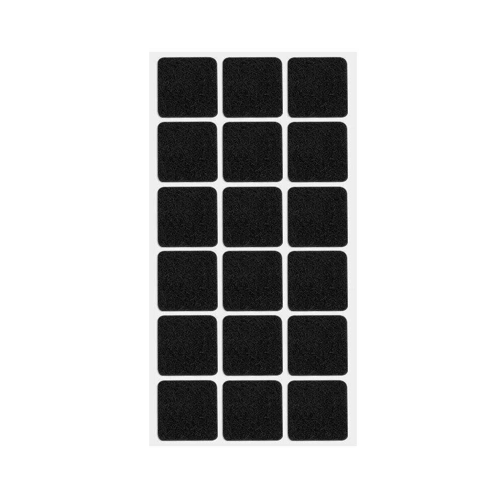 Фетровые наклейки для мебели 18PCS(1 Sheet), Black Square