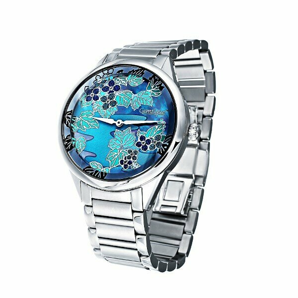 Наручные часы, нерж. сталь, топаз