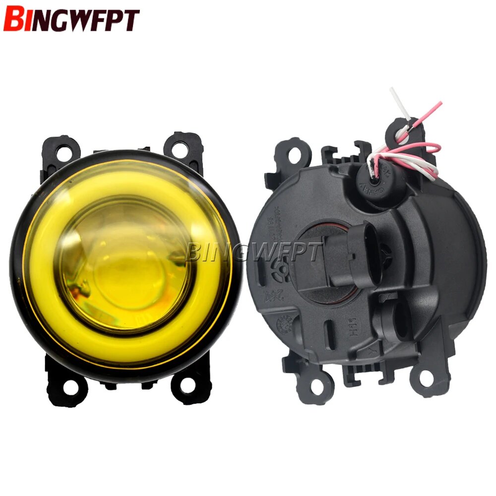 2 шт./пара (левый+правый) светодиодные противотуманные фары «Ангельские глазки» для Renault Duster, Dacia Logan, Sandero 2004-2015 LED-yellow