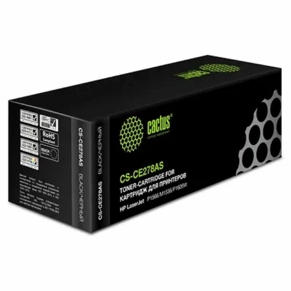 Cactus расходные материалы CS - CE278AS Картридж для LaserJet P1566 P1606w, чёрный, 2100 стр.
