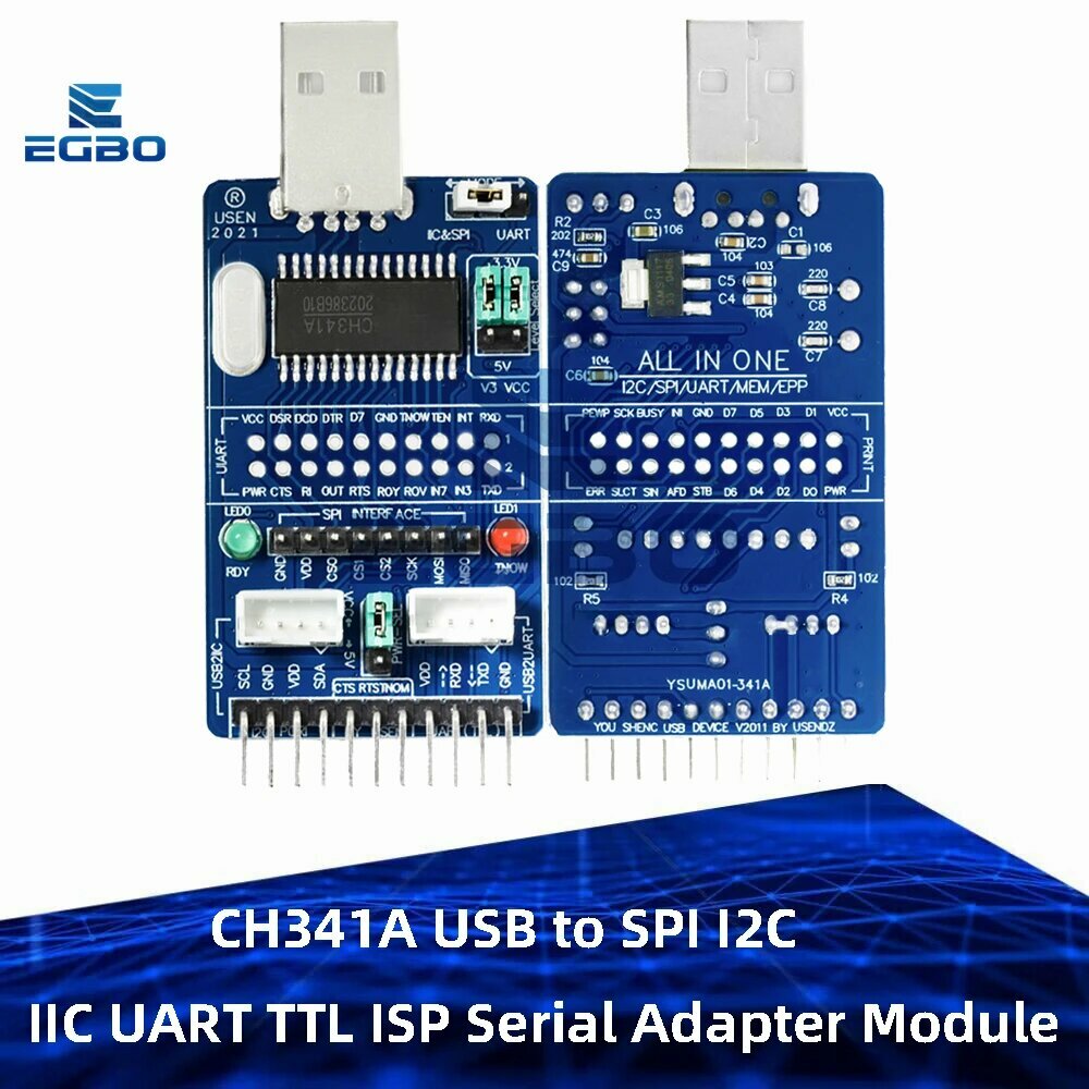 ALL IN 1 CH341A USB-SPI I2C IIC UART TTL ISP Модуль последовательного адаптера EPP/MEM-конвертер для отладки последовательной щетки RS485 RS232