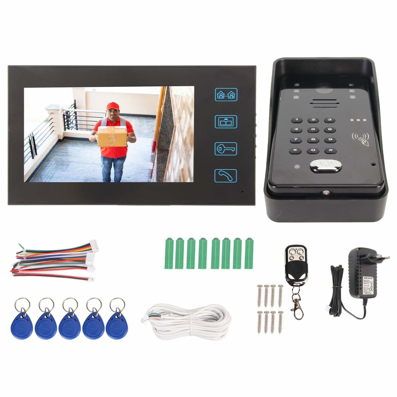 Видеодомофон 7 TFT, RFID, пароль, IR CUT, 1000TVL, проводной