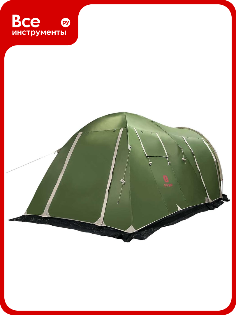 Палатка Btrace Osprey 4 полубочная кемпинговая с козырём над входом, двойной слой, водостойкая для сильных дождей