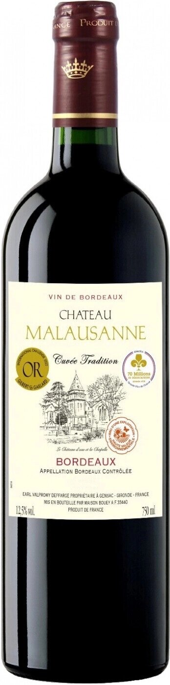 Вино "Chateau Malausanne" Rouge, Bordeaux AOC, 2024