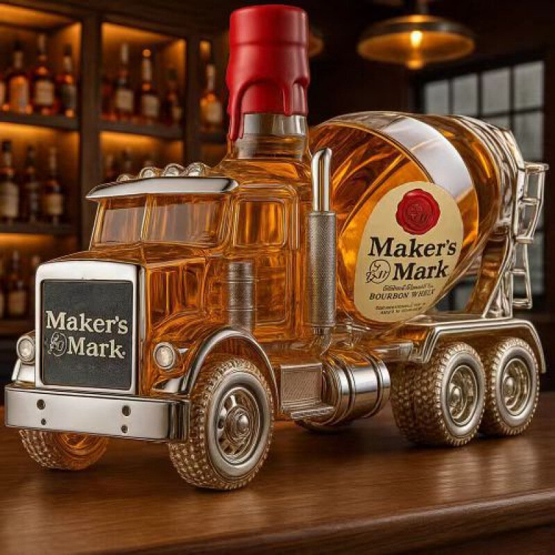 Maker's Mark Whiskey bottle, Прозрачная бутылка для вина, Бутылка из-под виски для бетономешалки