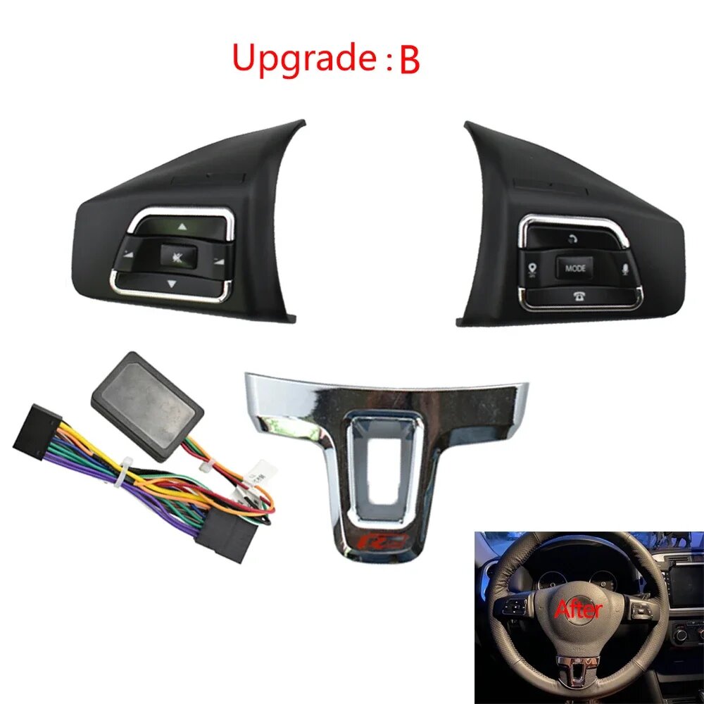 Автомобильный руль, пульт дистанционного управления, беспроводная кнопка управления для VW Passat Tiguan Magotan, многофункциональный контроллер, универсальный концентратор, Style B Upgrade
