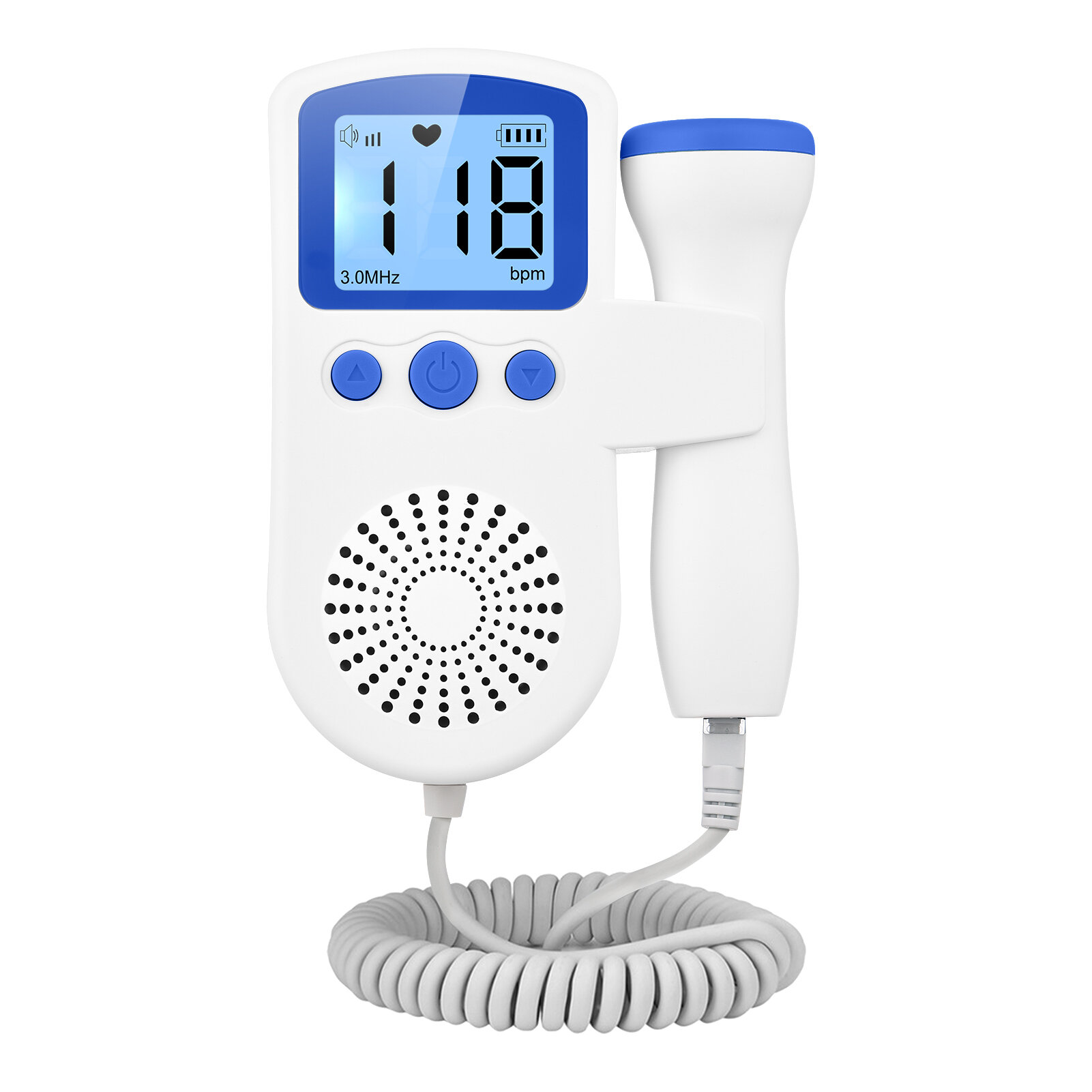 Портативный фетальный допплер 3,0 МГц для домашнего использования, шумоподавление, монитор сердечного ритма плода, портативный детектор сердцебиения для беременных с разъемом для наушников.