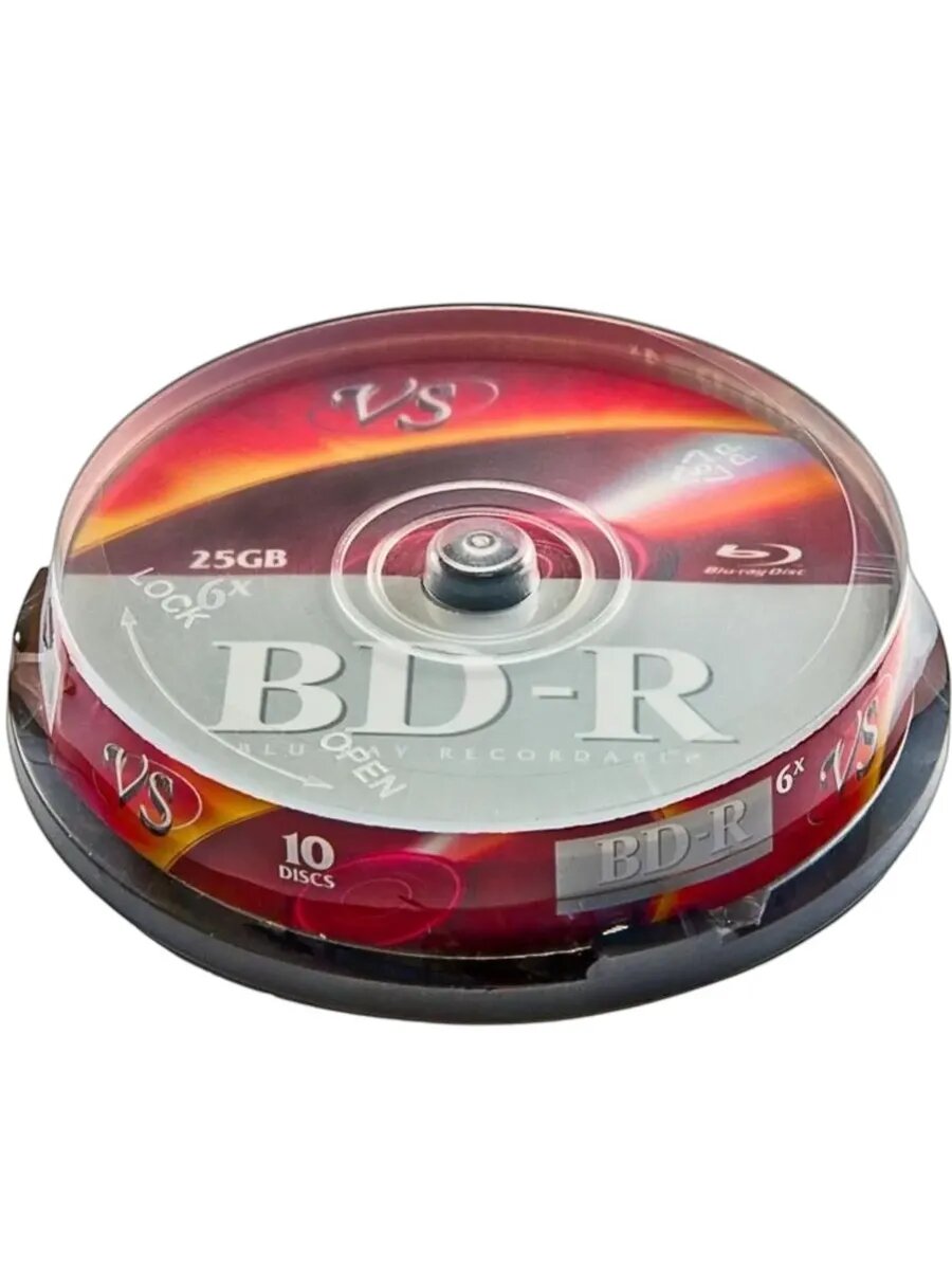 Диски для записи BD-R 25 GB 6x CB 10 шт VSBDR6CB1002