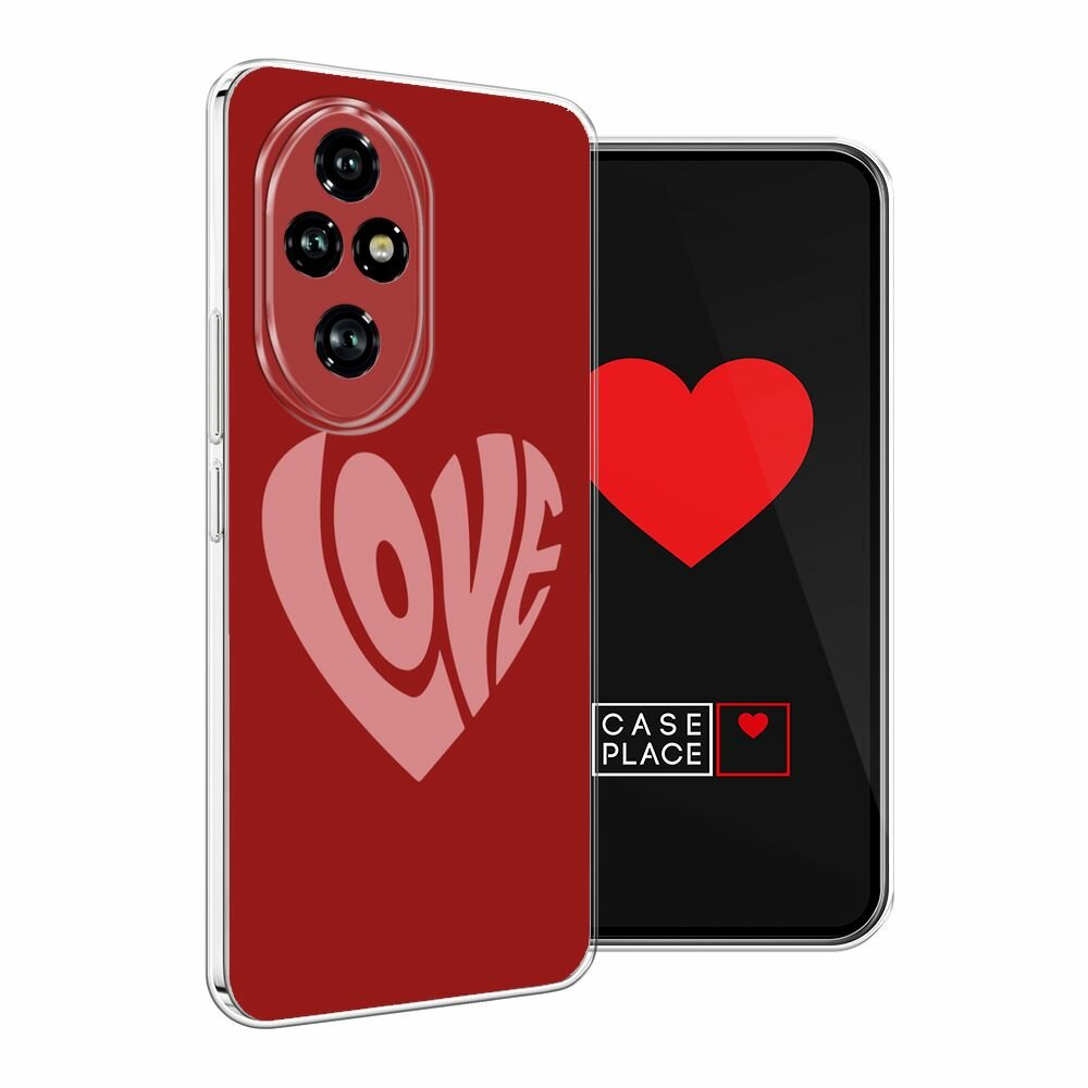 Чехол на Honor 200 Pro / Хонор 200 Про с принтом "Love heart 1 - 14 февраля" — фото 1