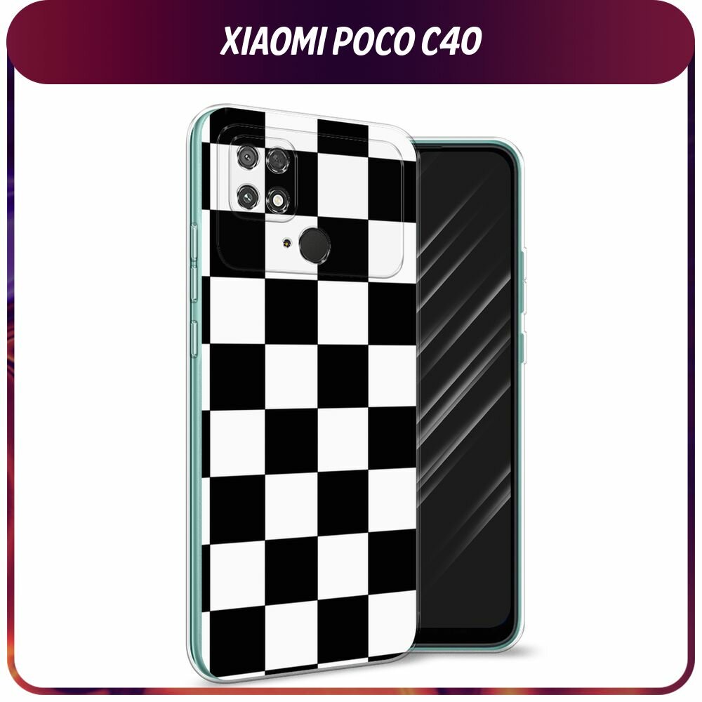 Чехол на Xiaomi Poco C40 / Сяоми Поко C40 с принтом "Шахматная доска"