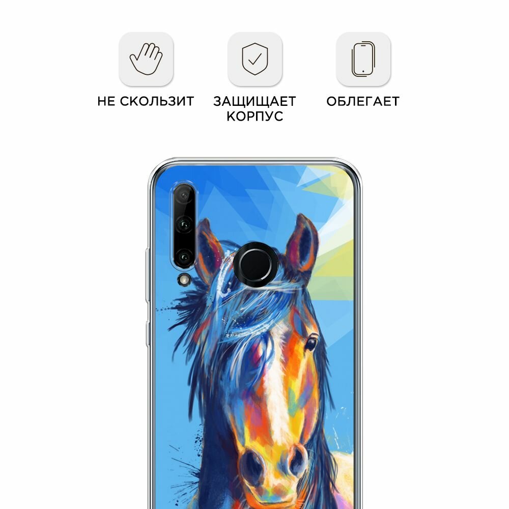 Чехол на Honor 10i/20 Lite 2019/20e/Huawei P Smart Plus 2019 / Хонор 10i с принтом "Лошадь арт 3" — фото 1