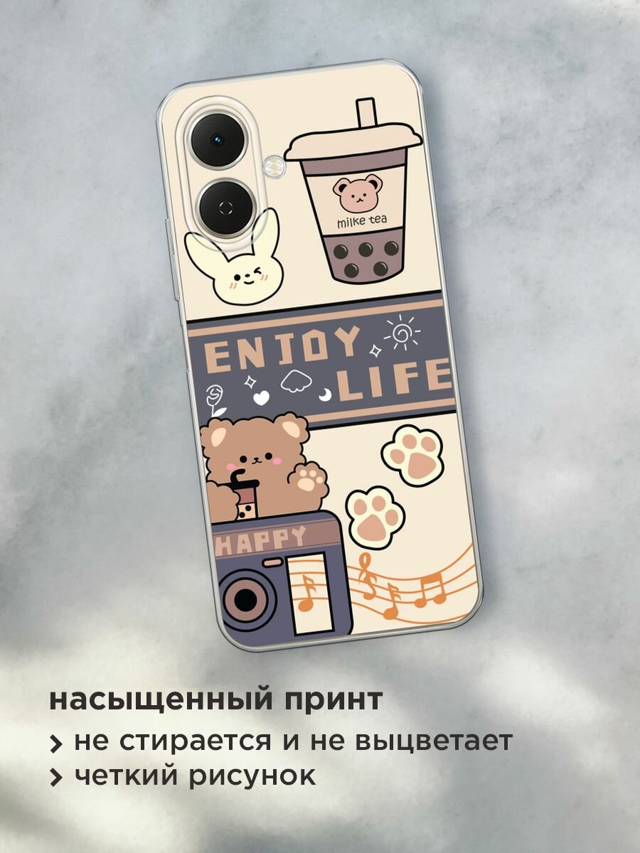 Чехол на Tecno Spark Go 2 / Текно Спарк Го 2 с принтом "Enjoy life 1" — фото 1