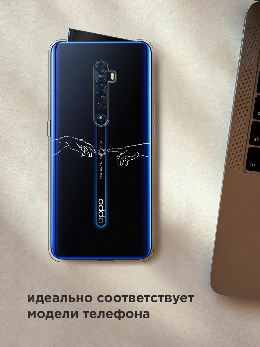 Чехол на Oppo Reno 2 / Оппо Рено 2 с принтом "Загрузка творения", прозрачный — фото 1