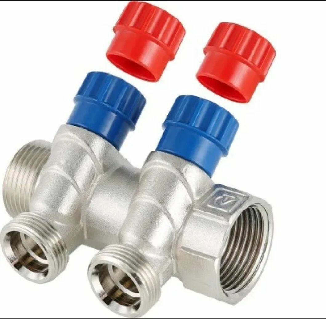 Коллектор c вентилями 3/4" х 1/2" - 2 выхода НР VALTEC 560 VT