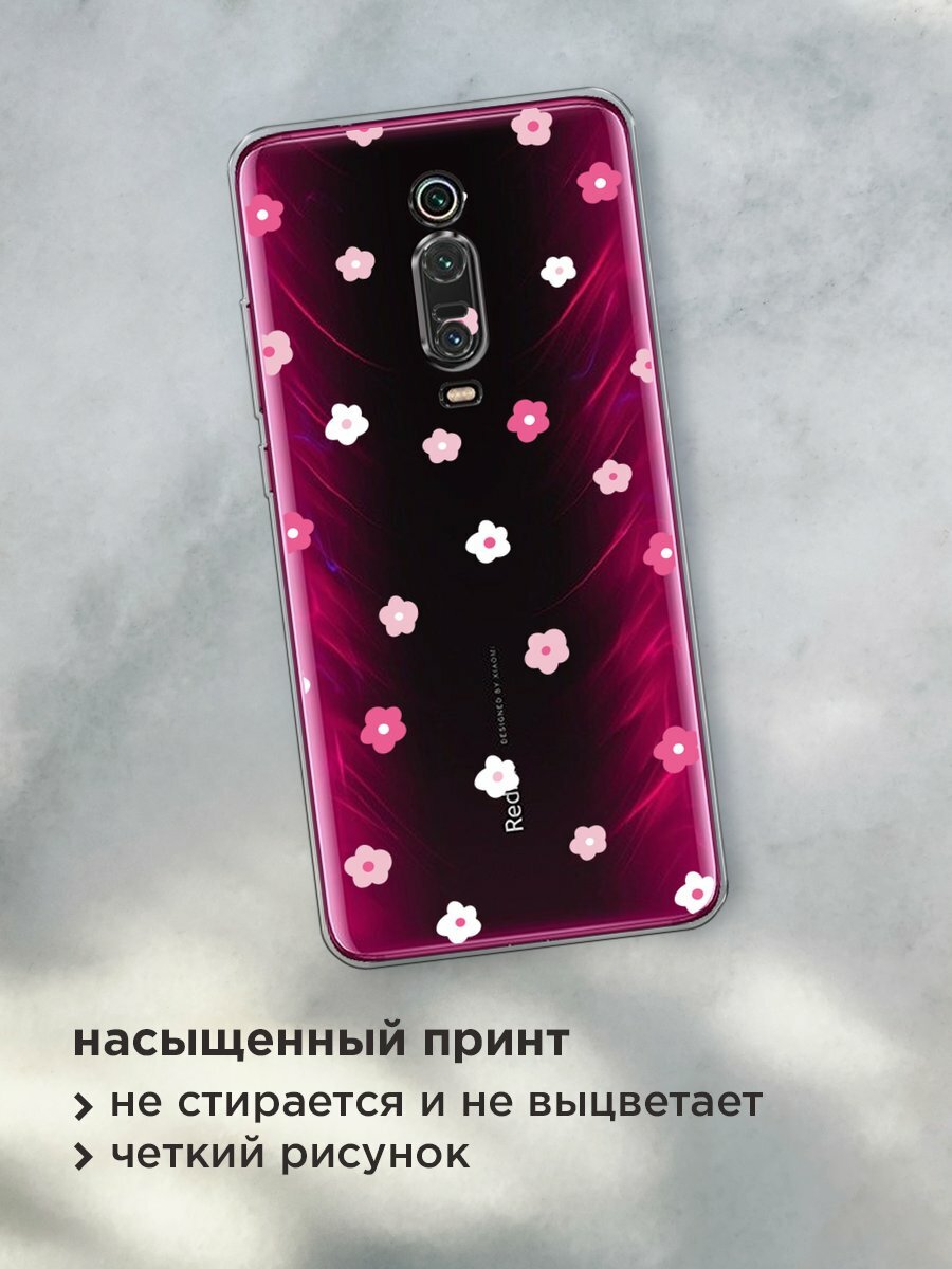 Чехол на Xiaomi Redmi K20/K20 Pro/Mi 9T/9T Pro / Сяоми Редми К20 с принтом "Весенние цветочки рисунок", прозрачный — фото 1