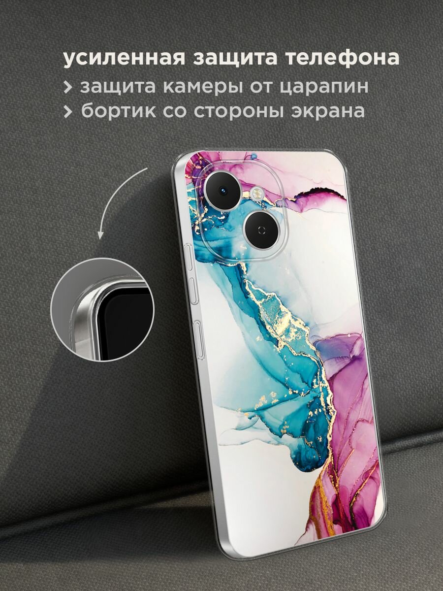 Чехол на Tecno Spark 40C / Текно Спарк 40C с принтом "Розовые разводы рисунок" — фото 1
