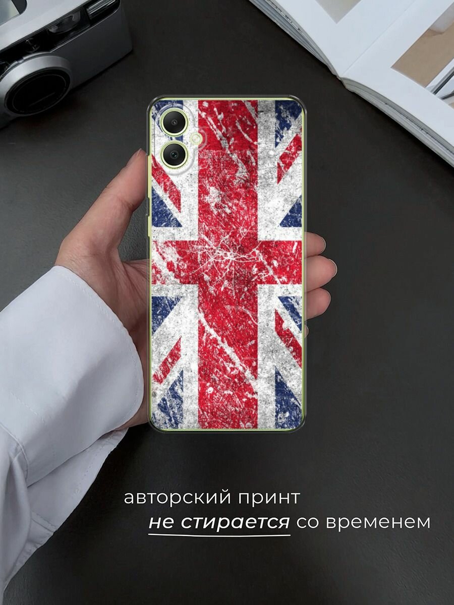 Чехол на Samsung Galaxy A05 / Самсунг Галакси A05 с принтом "Флаг британский" — фото 1