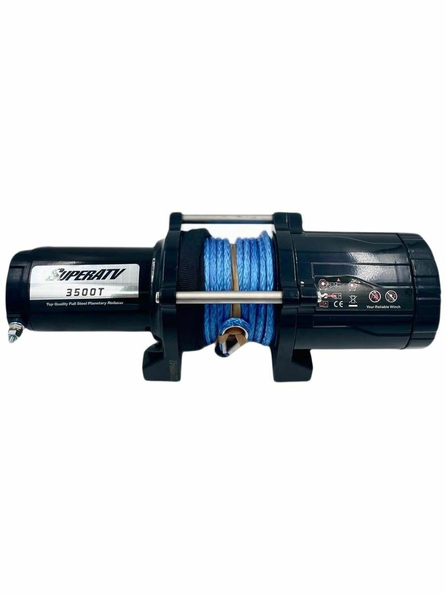 Лебедка электрическая SuperATV 3500 P EWP3500A 12V 1589 кг для мототехники , снегохода, квадроцикла, ATV, UTV.