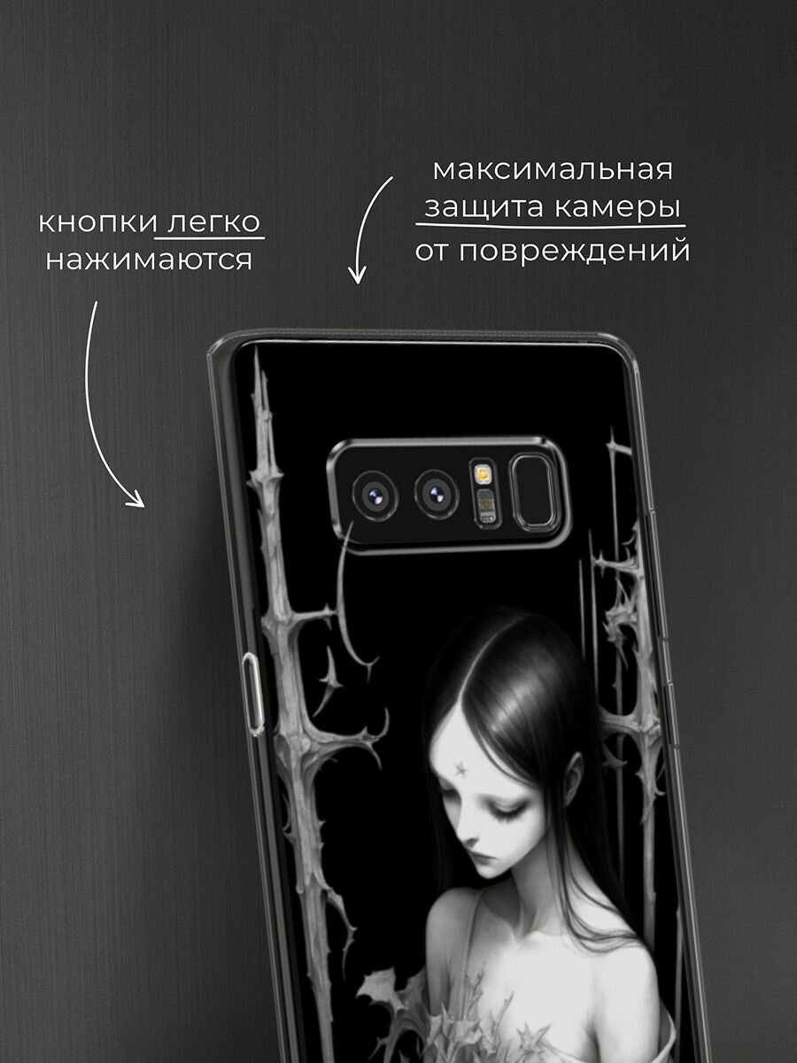 Чехол на Samsung Galaxy Note 8 / Самсунг Галакси Нот 8 с принтом "Грустная готическая девушка" — фото 1