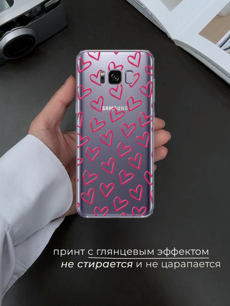 Чехол на Samsung Galaxy S8 + / Самсунг Галакси С8 Плюс с принтом "Темные сердечки" — фото 1