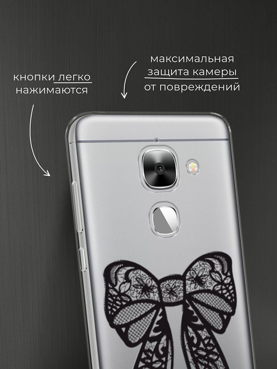 Чехол на LeEco Le 2/2 pro / Лееко Ле 2/2 про с принтом "Черный сетчатый бант 2" — фото 1