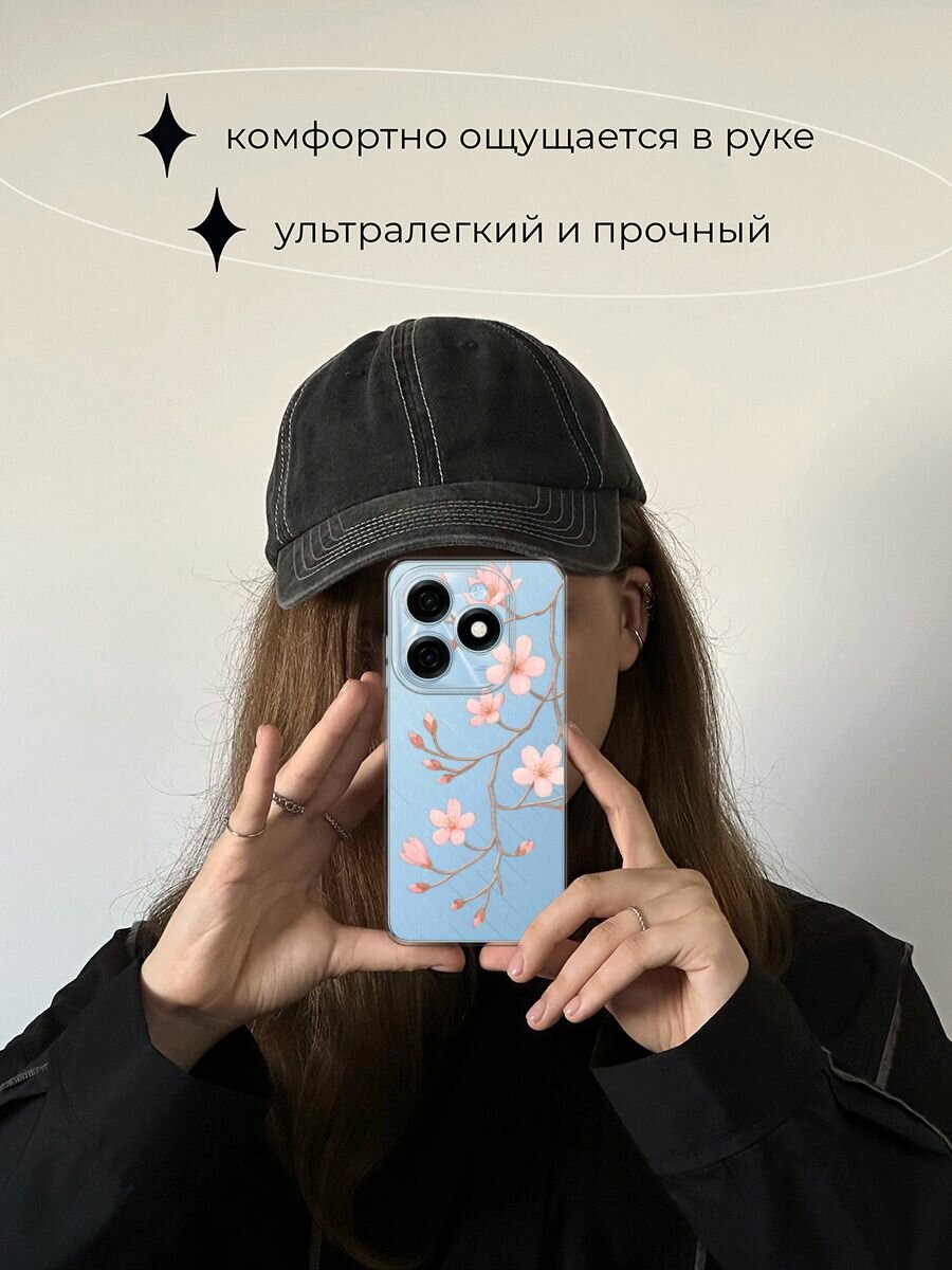 Чехол на Tecno Spark 20 / Текно Спарк 20 с принтом "Веточка распускающейся сакуры 2" — фото 1