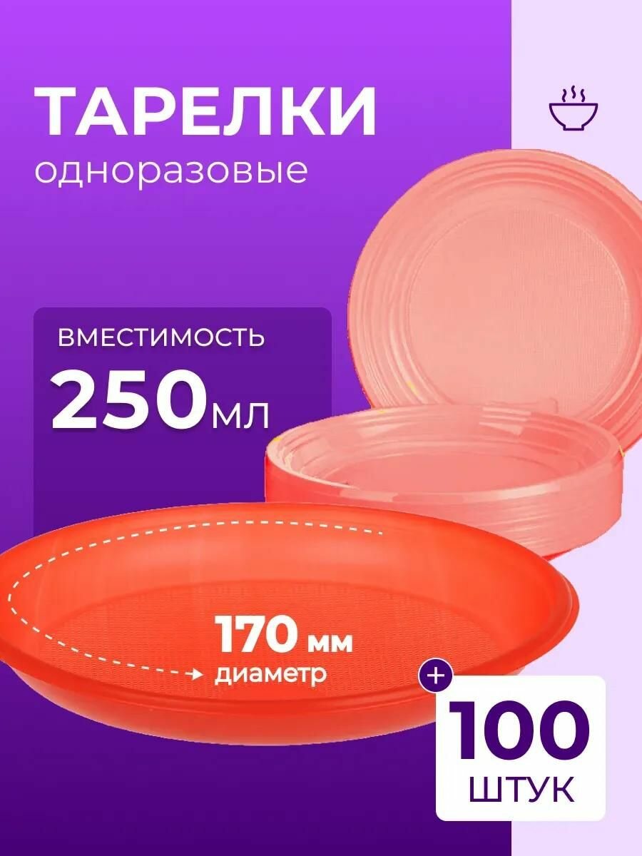 Тарелки одноразовые пластиковые для праздника