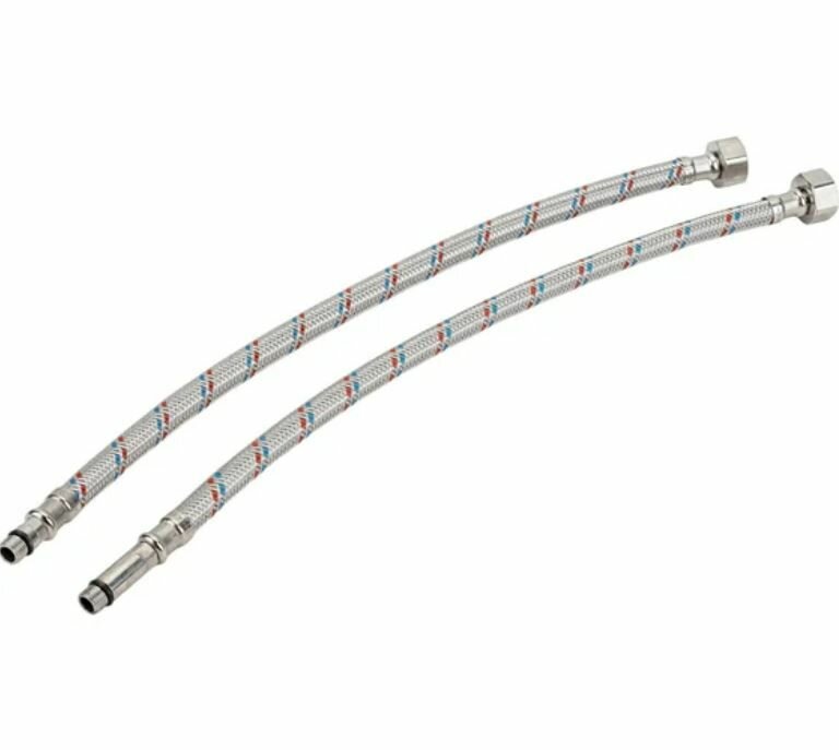 Подводка для воды Aquadeel Гибкая, для смесителей, М10х18, М10х35, 1/2, 100 см, нержавеющая сталь