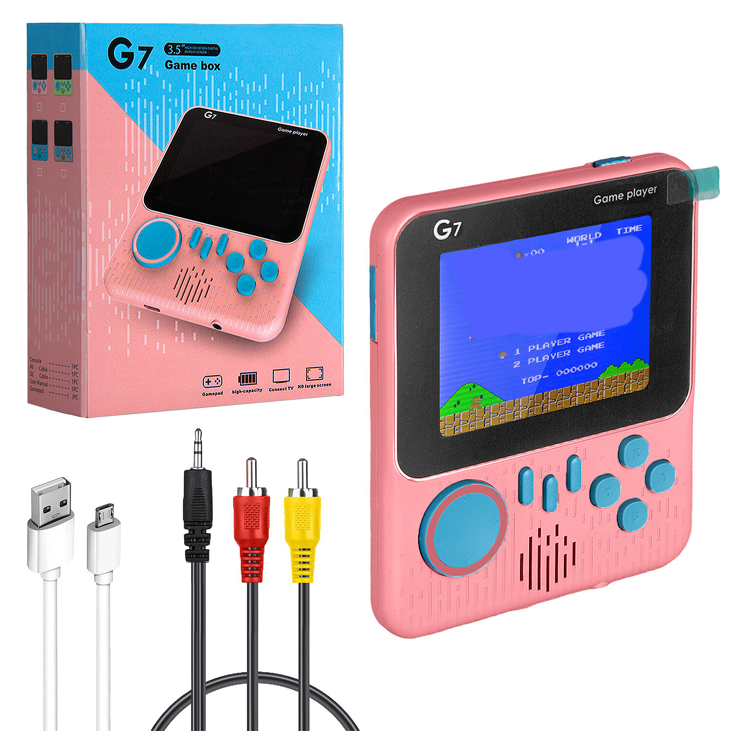 Игровая приставка G7 розовая 3.0”для 1 пользователя