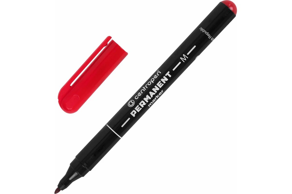 CENTROPEN 2846 Маркер перманентный красный, тонкий наконечник 1 мм, набор 6 шт