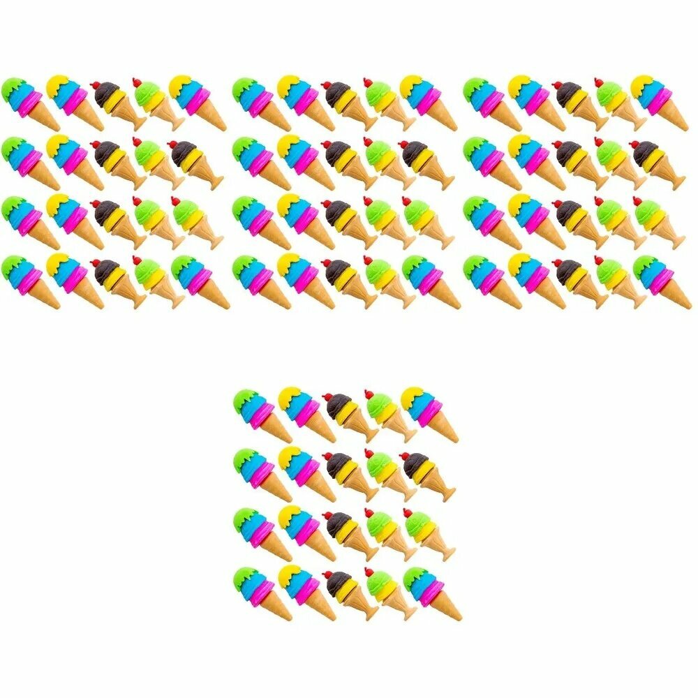 Цветные ластики-мороженое для детей, набор из 120 штук