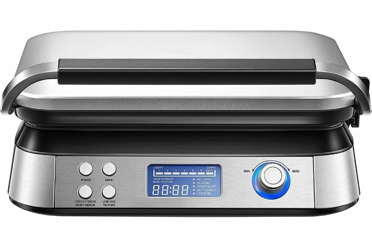 Вафельница Viatto VA-WM4D, механическое управление, серебристая, 4 уровня прожарки