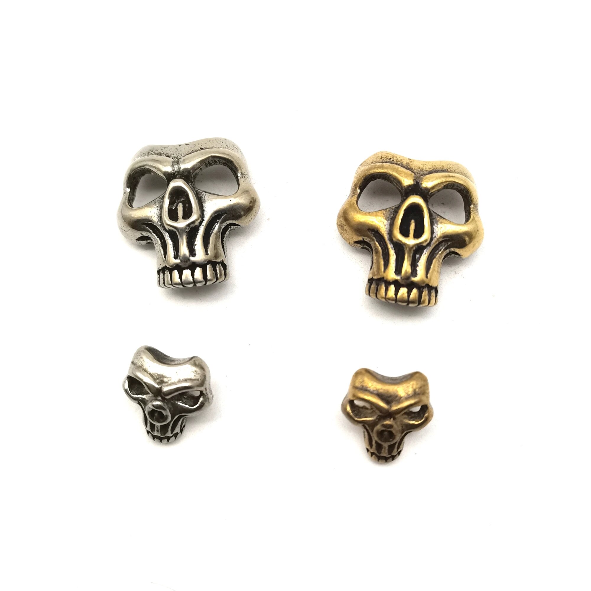 Медные кончоны череп 12х13 мм и 25х26 мм 12x13mm, White Brass